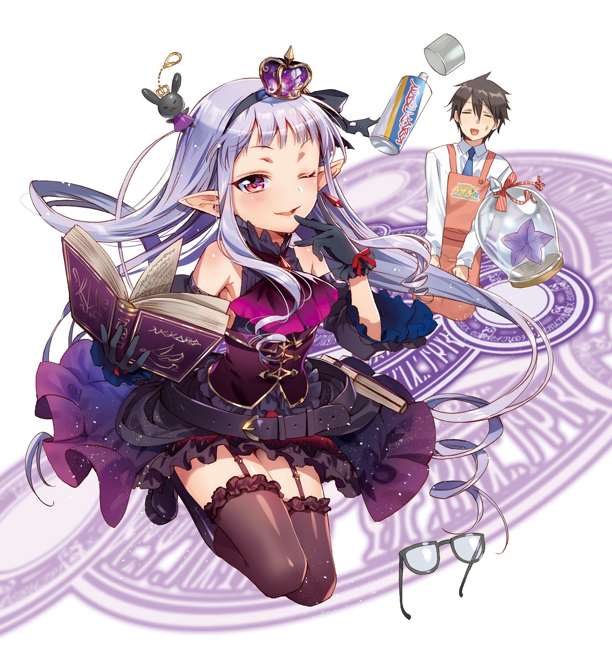 murakami yuichi 100 gold shop "usagiya" dress megane pointy ears stockings thighhighs | #360855 ...